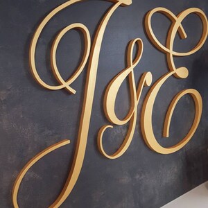 Bride and Groom Initials Wedding Backdrop, Cursive Letters Bridal ...