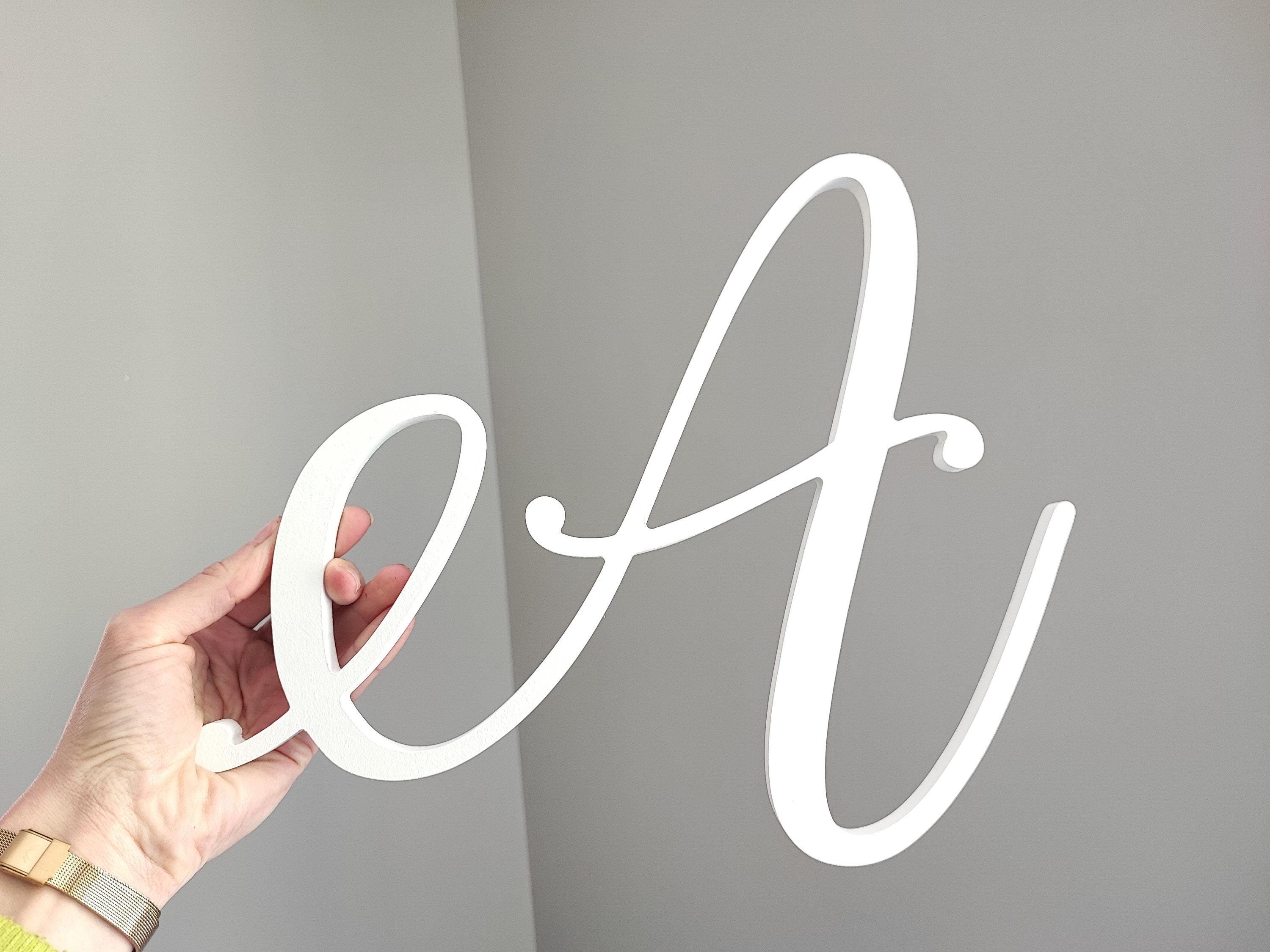 Custom Script Initial Letter for Wall - Wooden Decorative Monogram ...