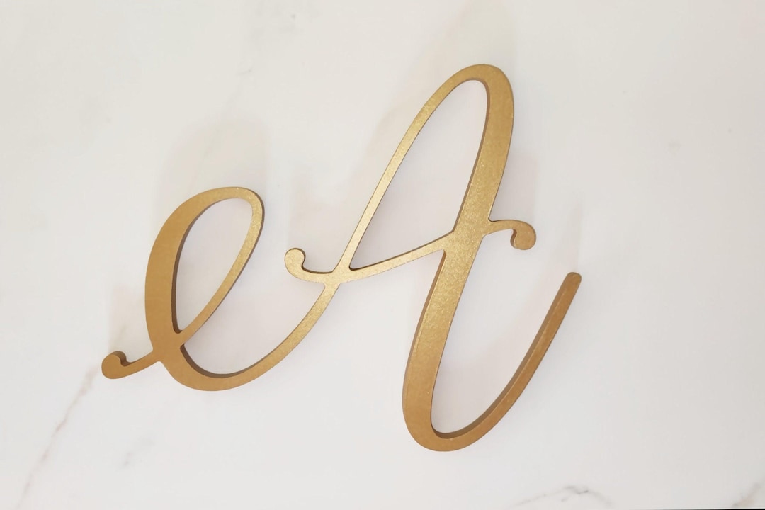 Decorative Wooden Initial Letter Wall Art - Custom Bedroom or Wedding ...