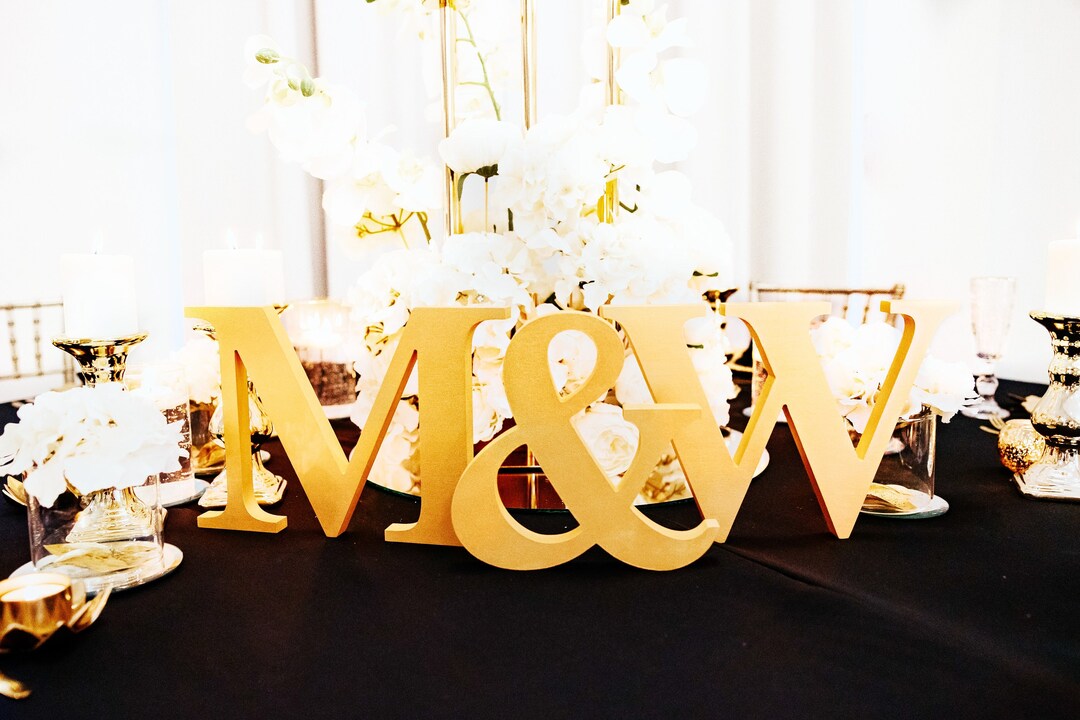 Freestanding Letters Wedding Table Decor Set, Wooden Letters Engagement ...
