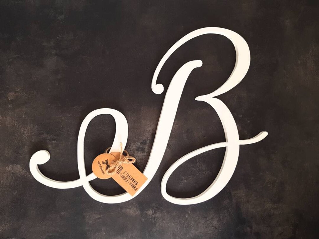Large Wall Letter, Wood Letters, Wedding Monogram, Decorative Cursive ...