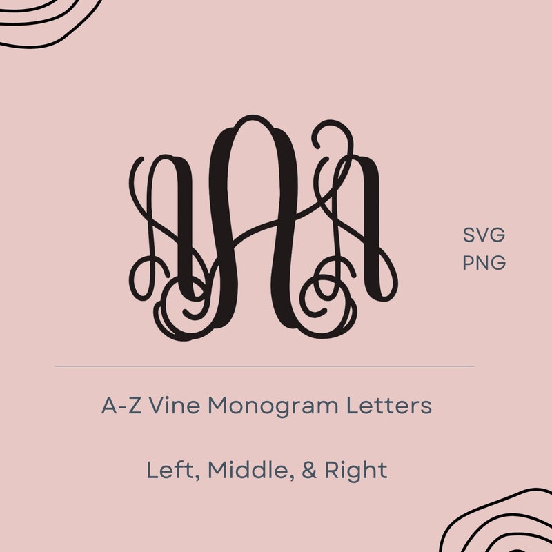 Vine Monogram Svg - Etsy