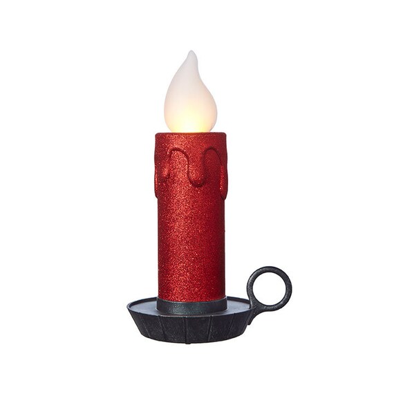 Battery Operated LED Lighted Metallic Red Candle - Etsy