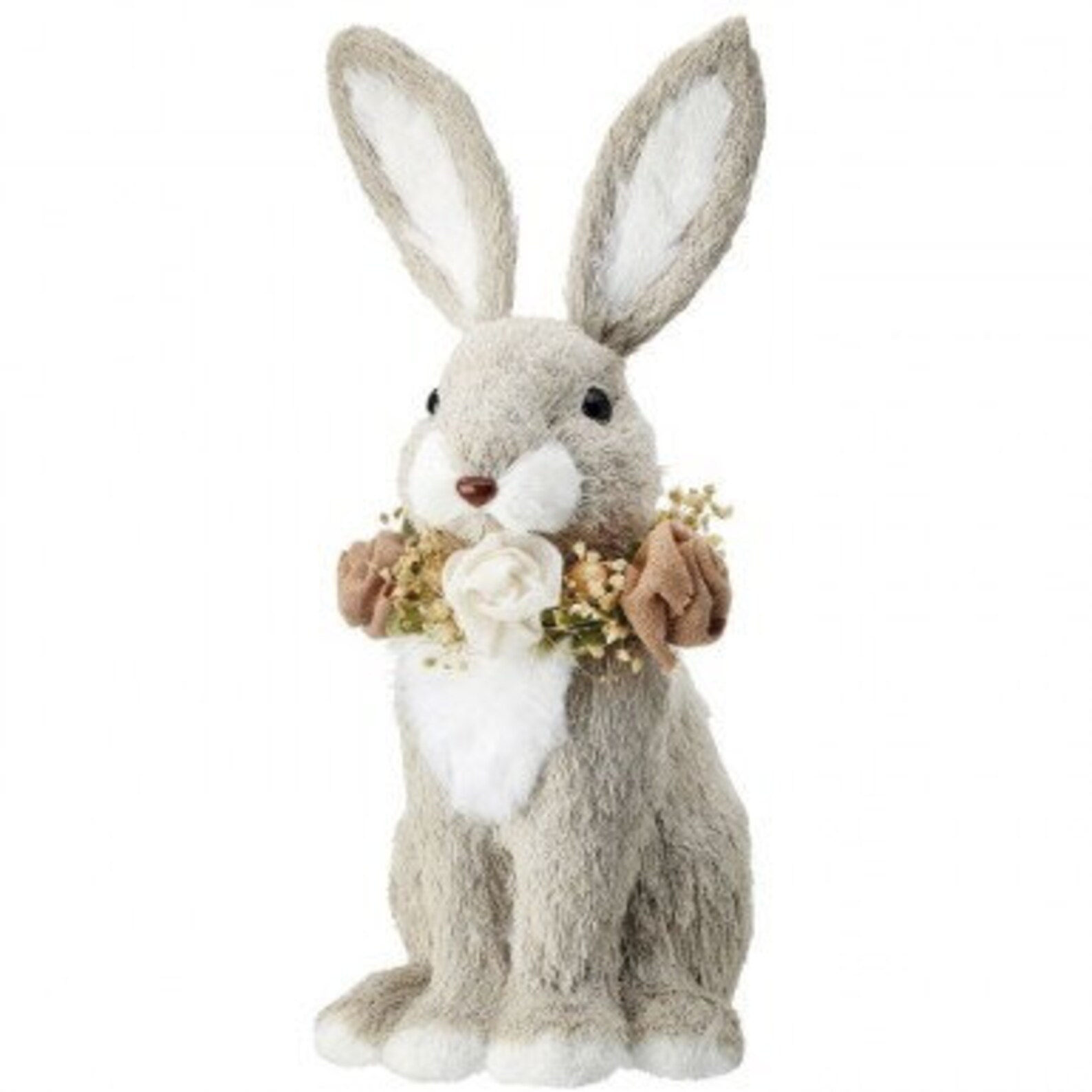 Sisal Sitting Bunny With Ribbon Rose Easter Decor | Etsy