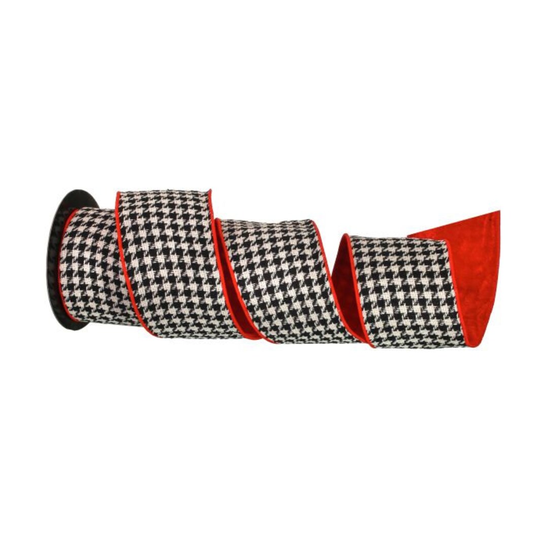 4 Plaid Two Sided Ribbon Black White Red Ribbon - Etsy
