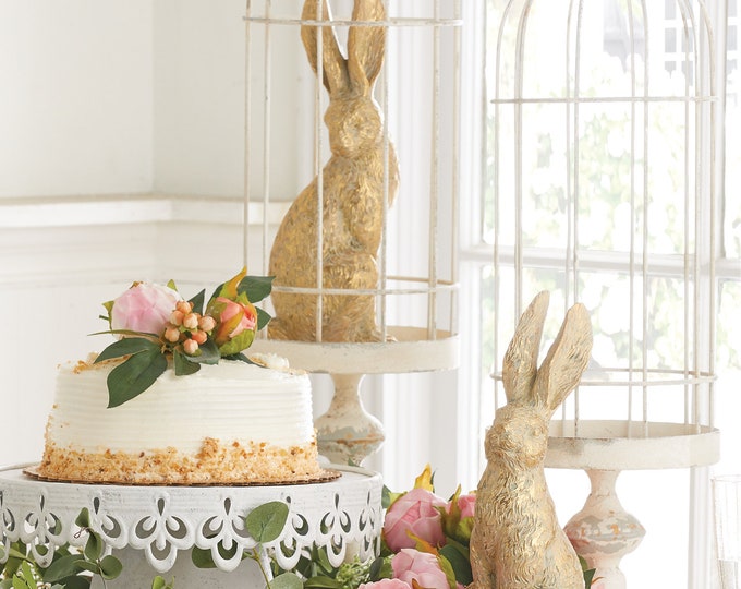 12 Inch Gold Leaf Rabbit Set Gold Bunnies - Etsy