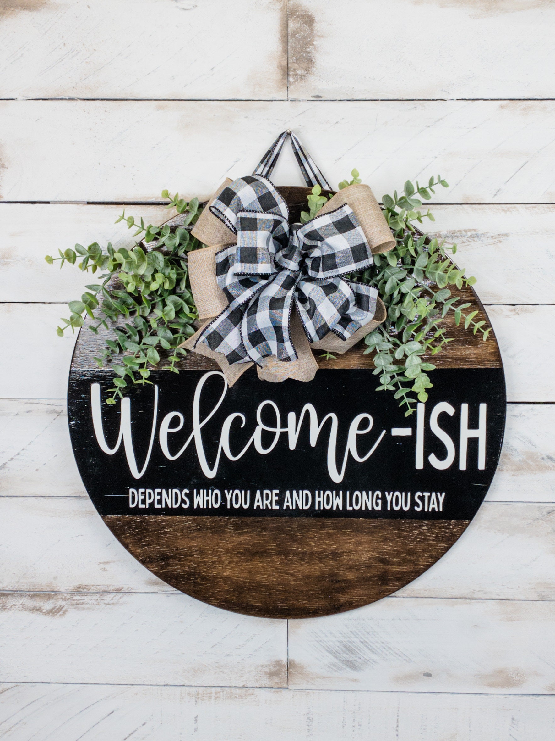 Front Door Decor Welcome-ish Sign Door Hanger Door | Etsy