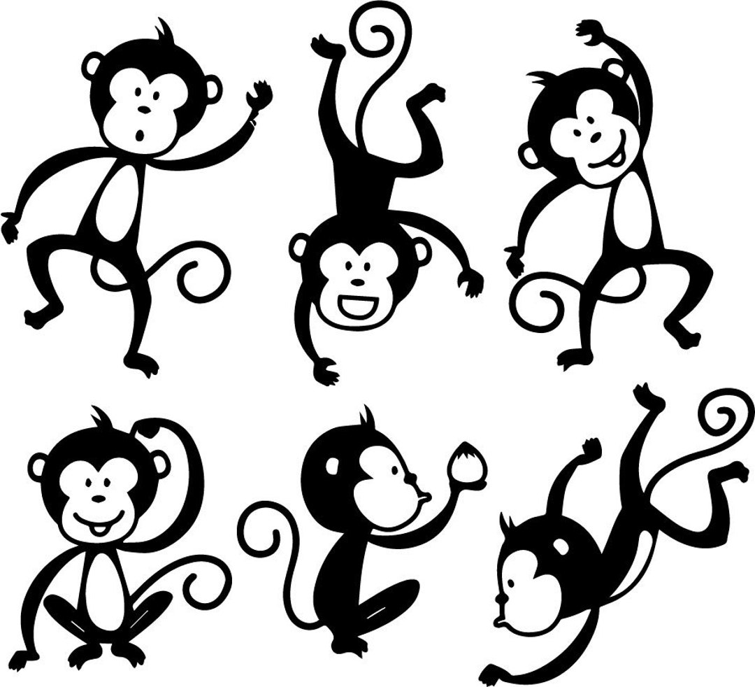 Crazy Monkeys SVG, Cricut Cutter Vector - Etsy