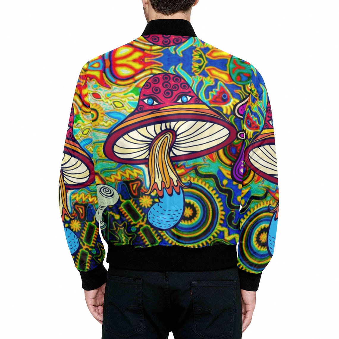 Psychedelic Jacket Magic Mushroom limited Edition Stoner Jackets 4/20 ...