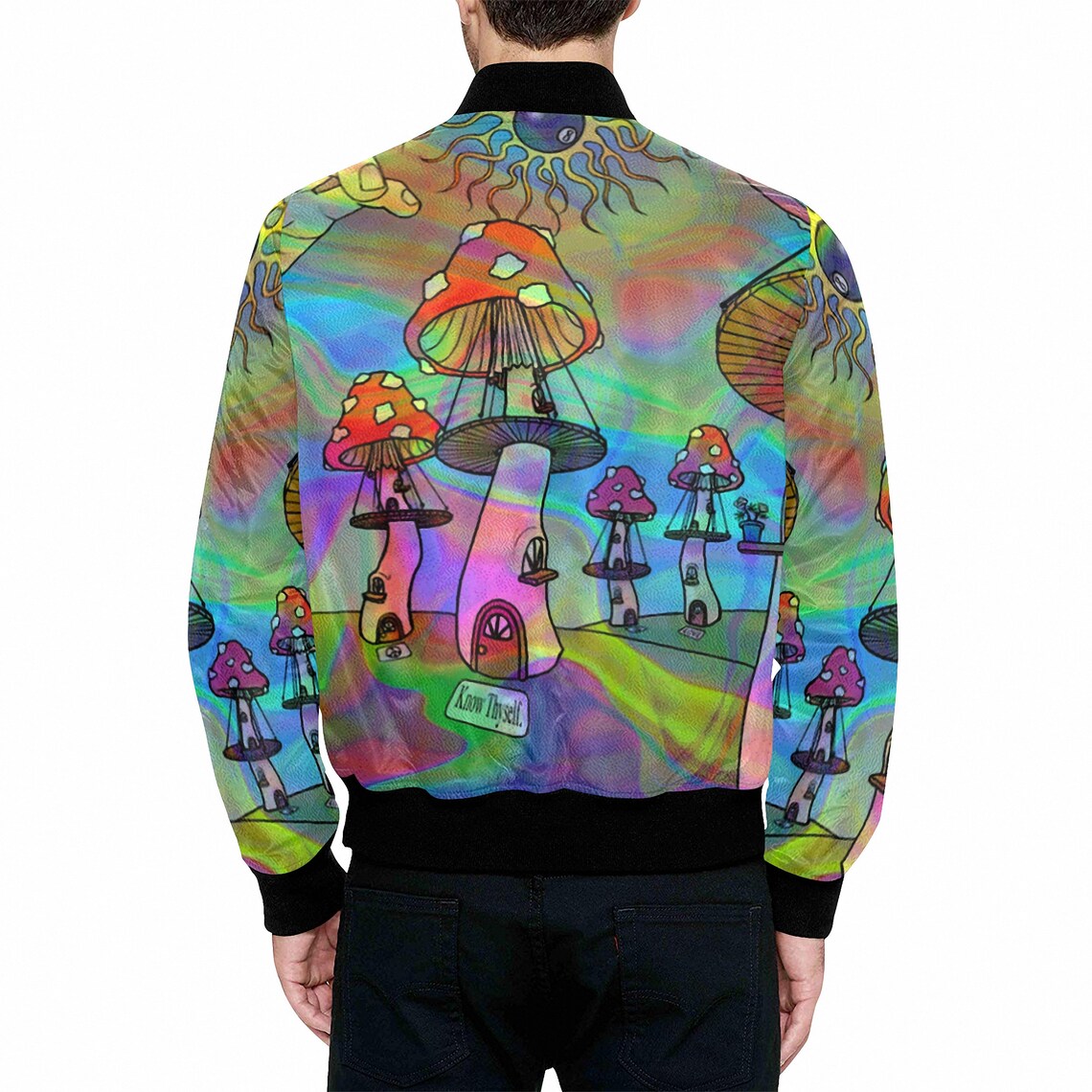 Psychedelic Jacket Magic Mushrooms Kingdom limited - Etsy UK