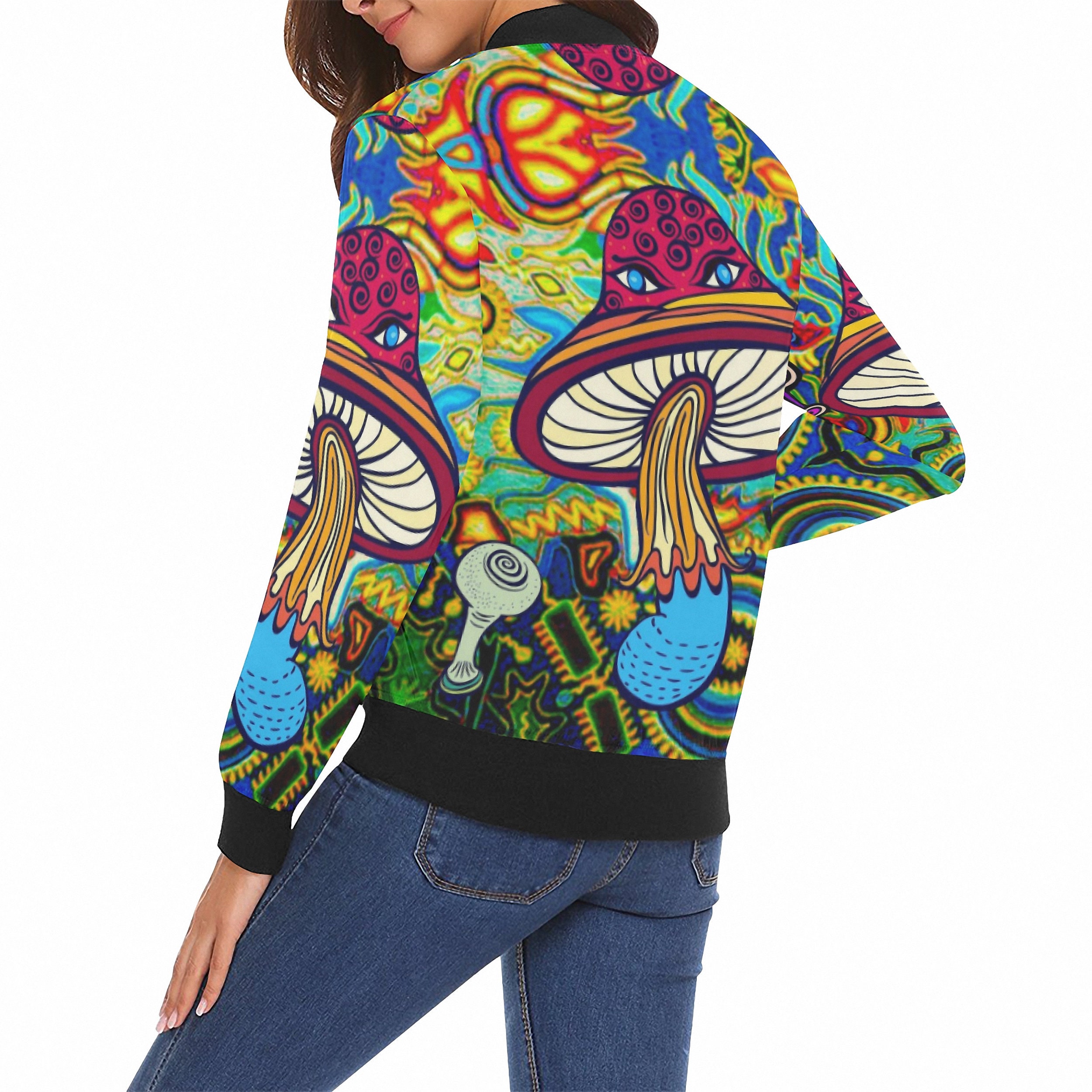 Psychedelic Jacket Magic Mushroom limited Edition Stoner Jackets 4/20 ...