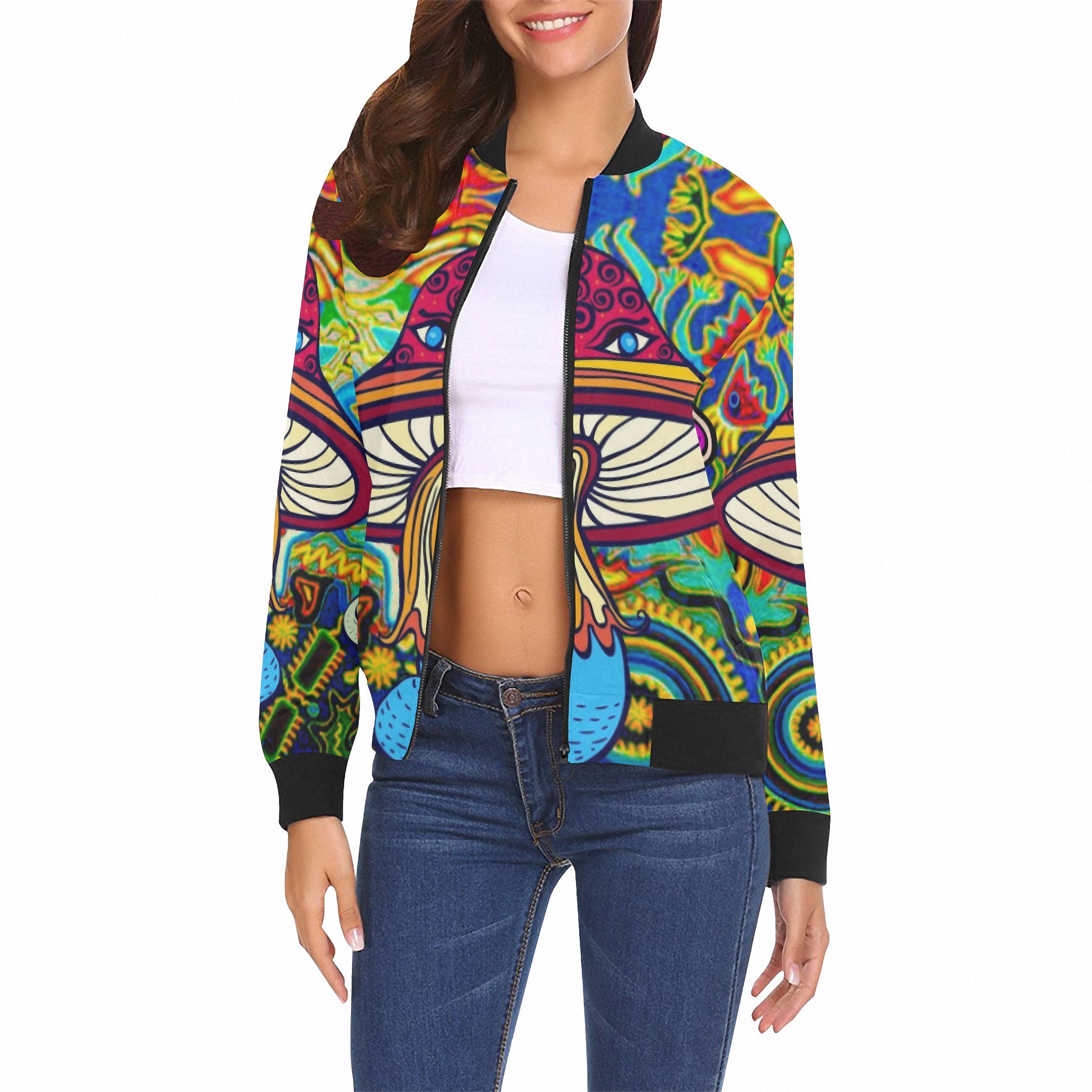 Psychedelic Jacket Magic Mushroom limited Edition Stoner Jackets 4/20 ...