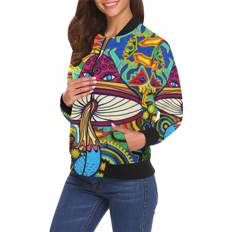 Psychedelic Jacket Magic Mushroom limited Edition Stoner Jackets 4/20 ...