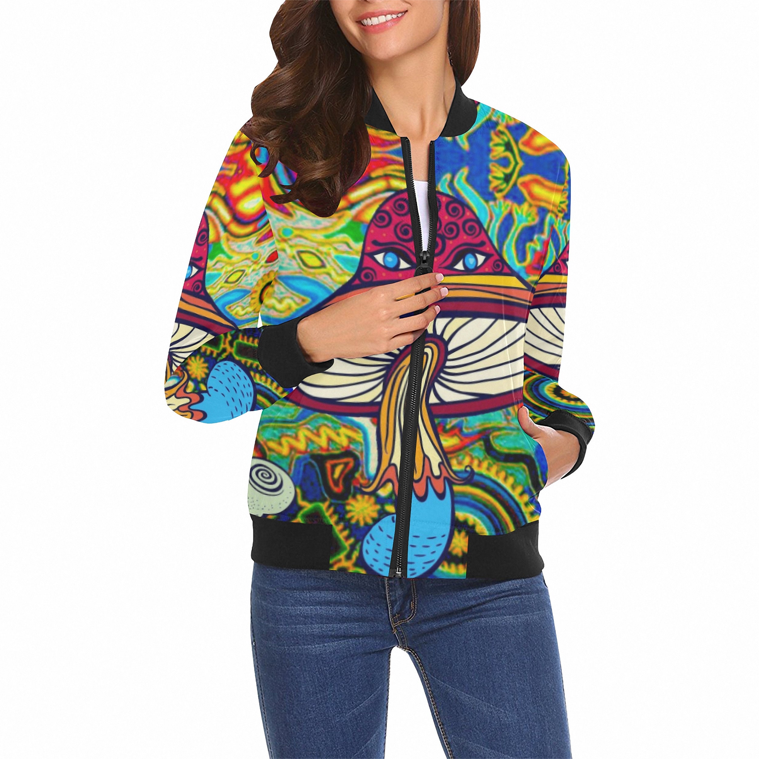 Psychedelic Jacket Magic Mushroom limited Edition Stoner Jackets 4/20 ...
