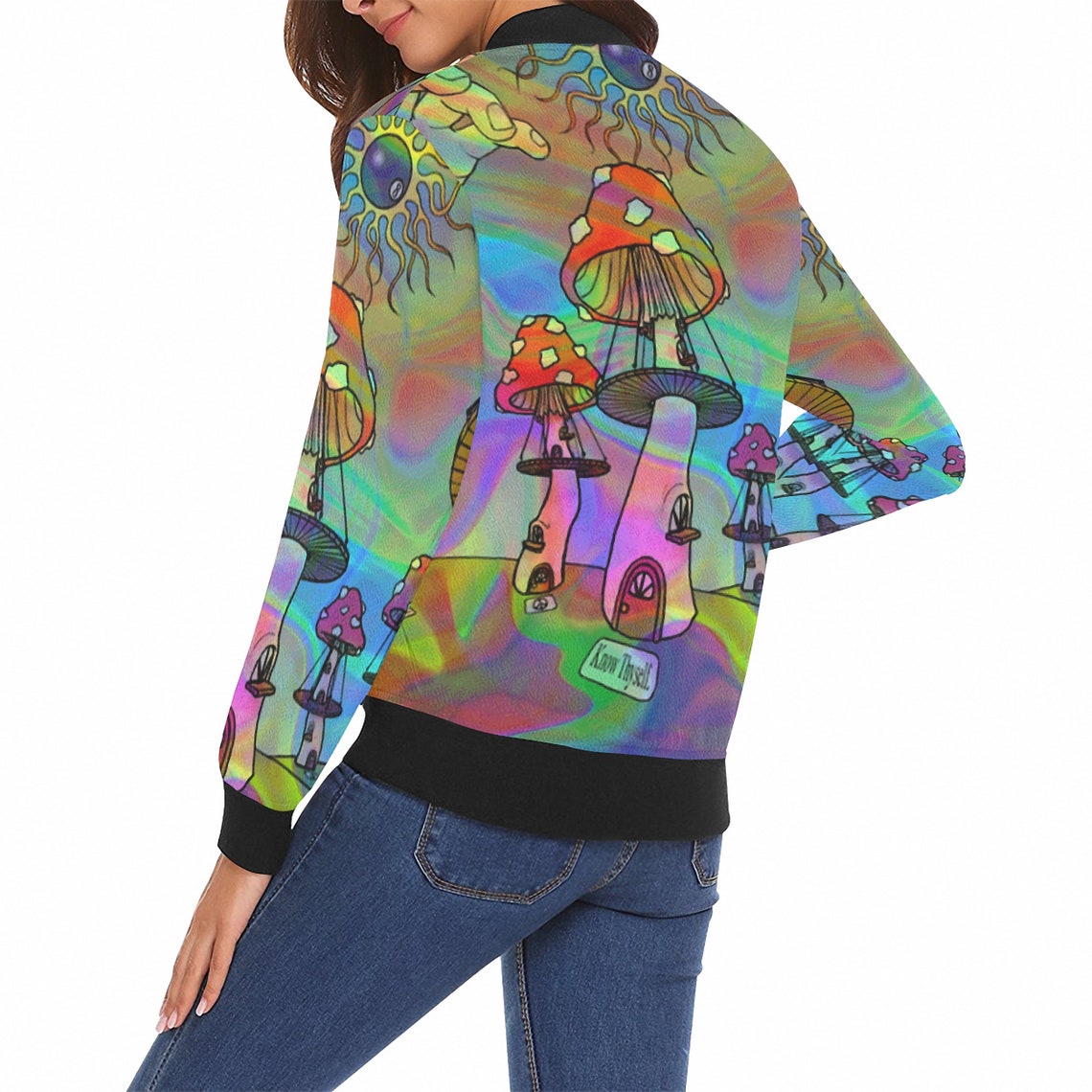Psychedelic Jacket Magic Mushrooms Kingdom limited - Etsy UK