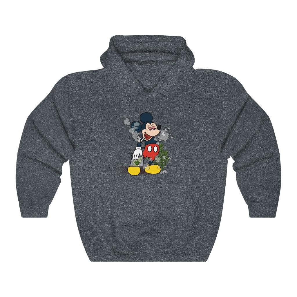 Stoned Mickey Mouse Hoodie Stoner Mickey Mouse Funny Disney Unisex Free ...
