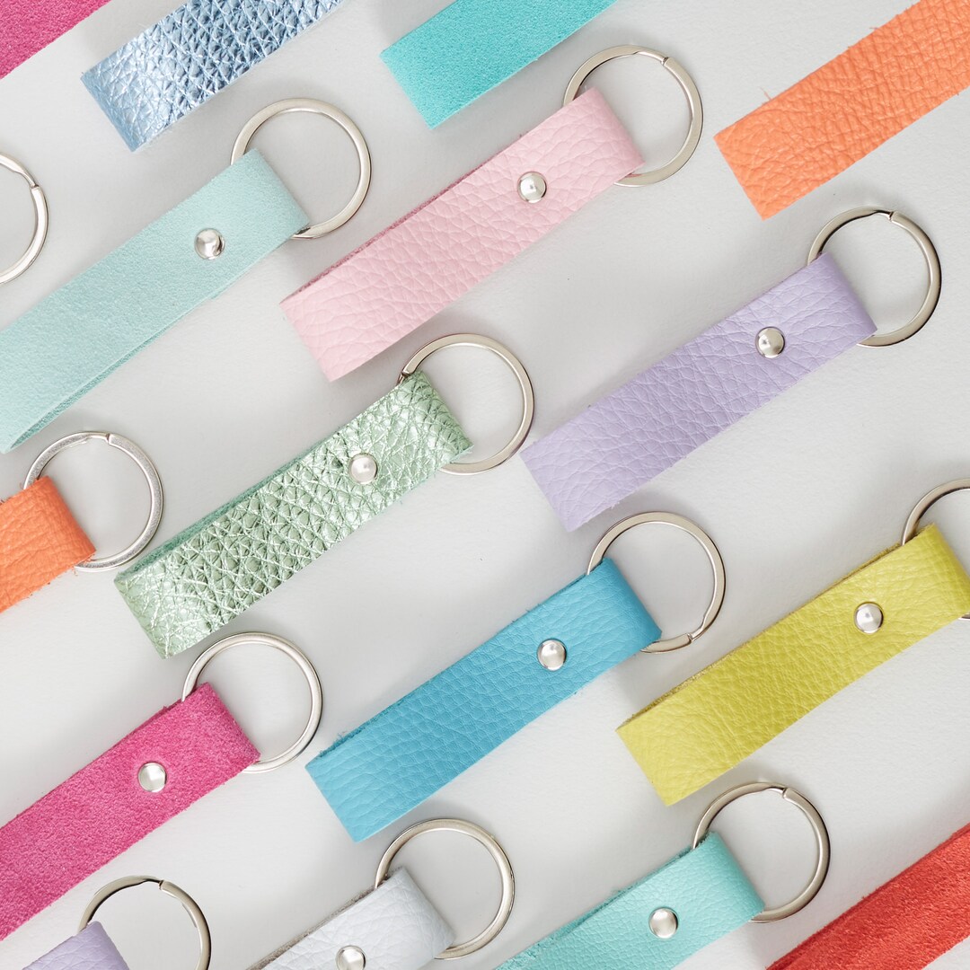 Colourful Looped Leather Keyring: Handmade Car Accessory for Him & Her ...