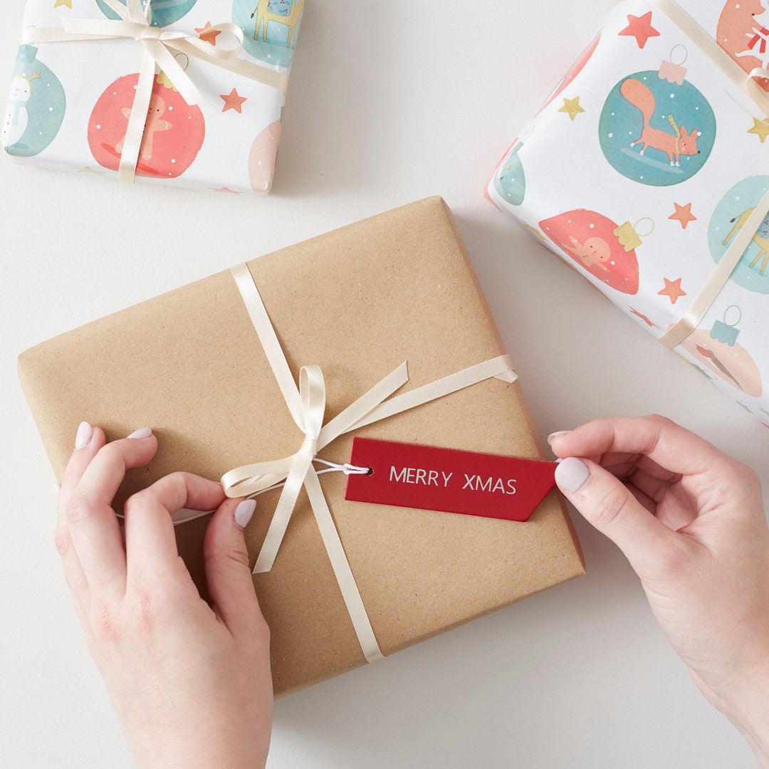 Leather Christmas Gift Tags, Personalised Leather Christmas Present ...