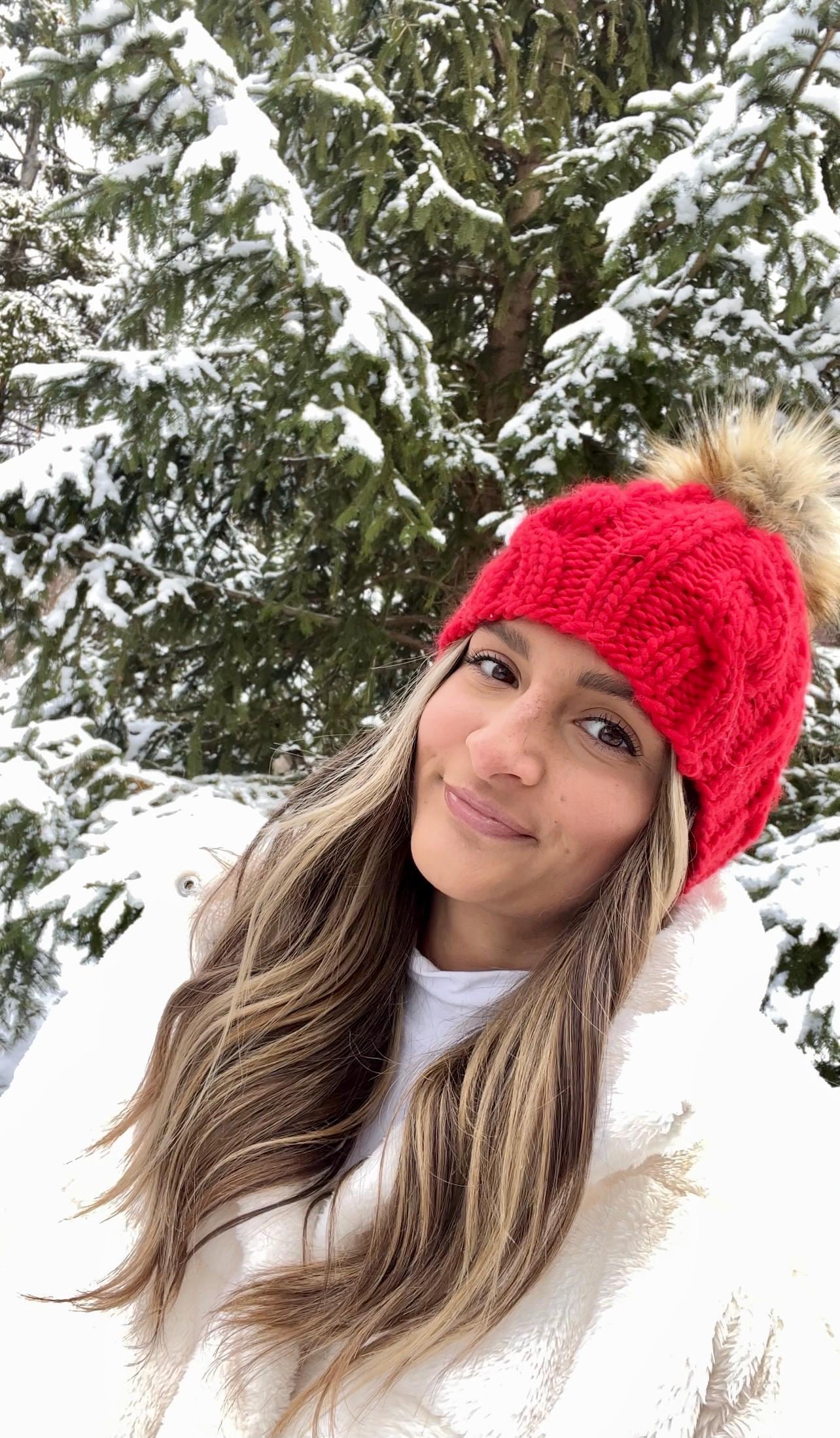 Cable Knit Wool Hat- Red - Etsy