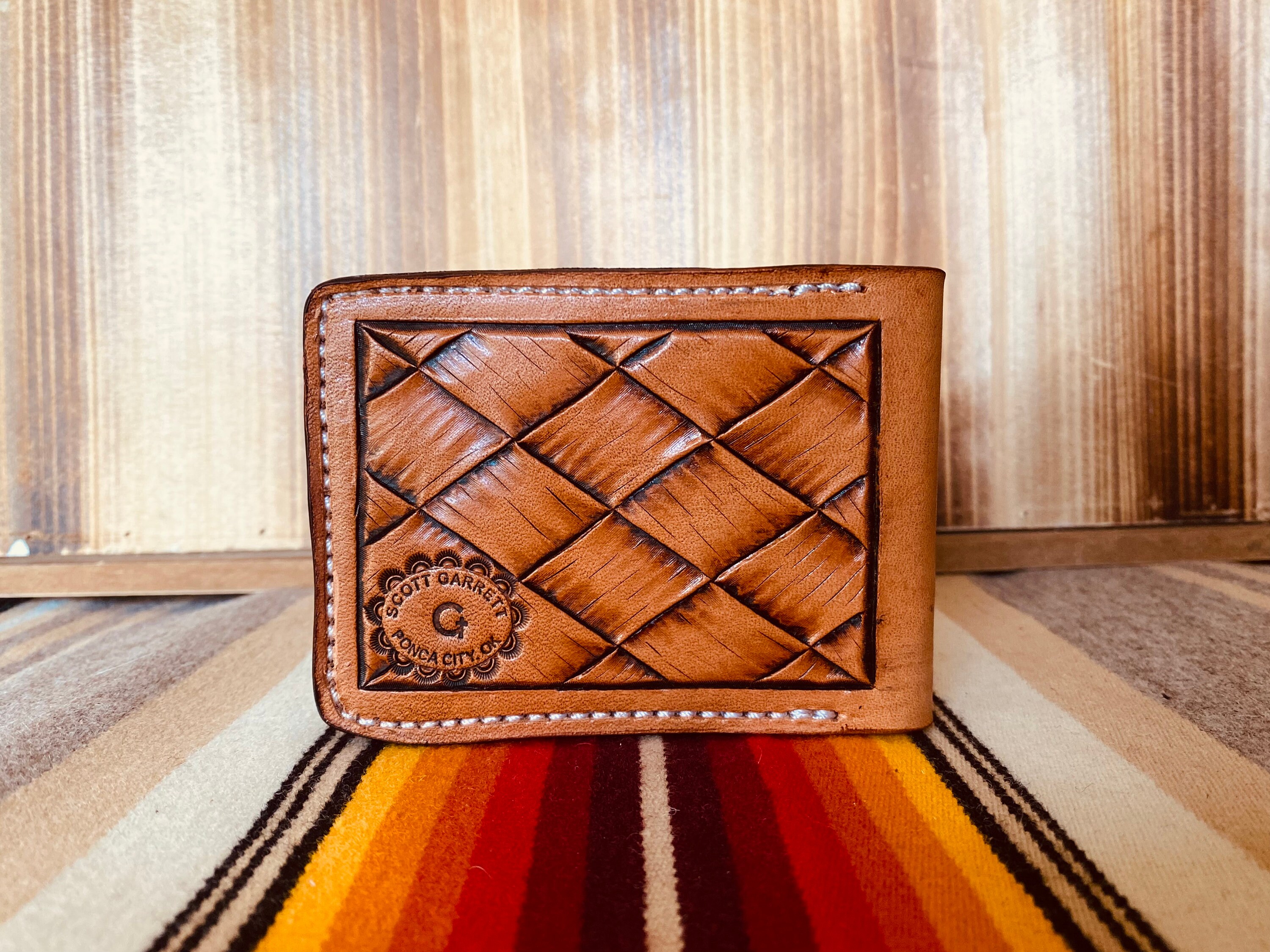 Tooled Men’s Leather Bifold Wallet - Etsy