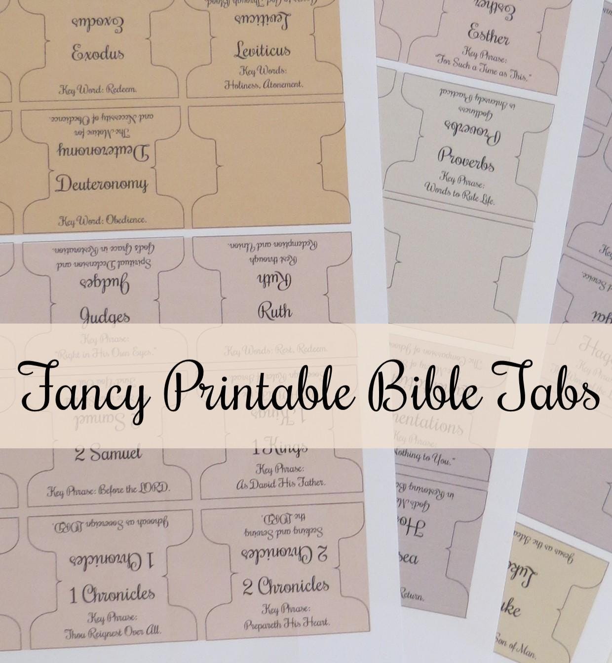 Printable Fancy Bible TABS Browns - PDF File Download - Etsy