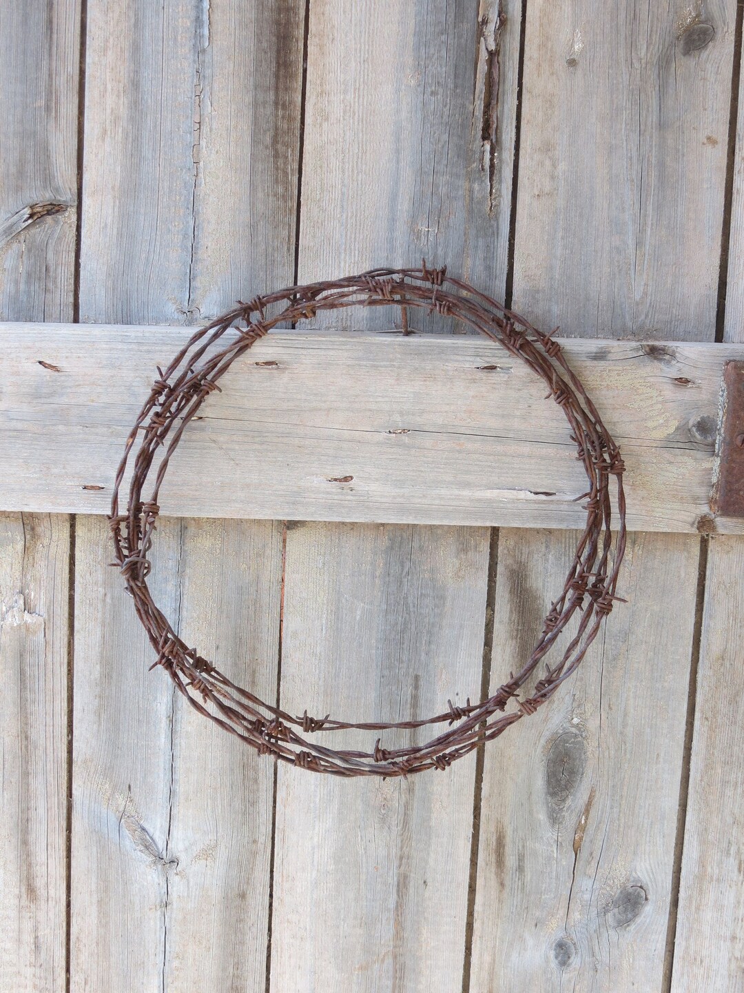 Rusty Barbed Wire Wreath Base Recycled Fencing Wire From the Farm ...