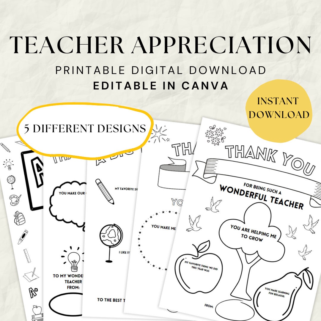 Teacher Appreciation Printable Card Teacher Appreciation Week Gift ...