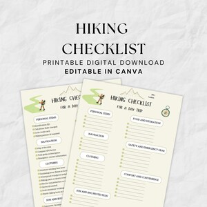 Day Hike Essentials Checklist, Printable Hiking Checklist, to Do List ...