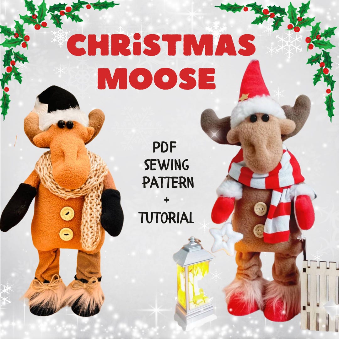 Christmas Moose Sewing Pattern, DIY Holiday Doll (PDF Pattern) - Etsy
