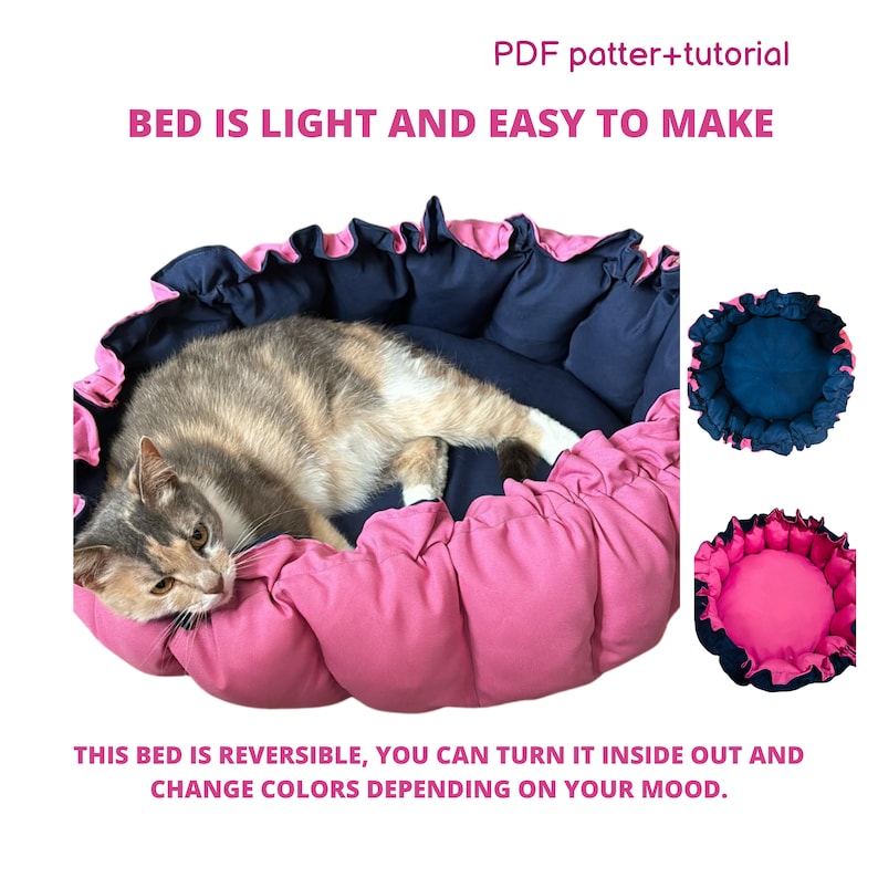 Pattern Pdf Bed for Cats and Dogs DIY Instruction + Tutorial 3 Sizes - Etsy