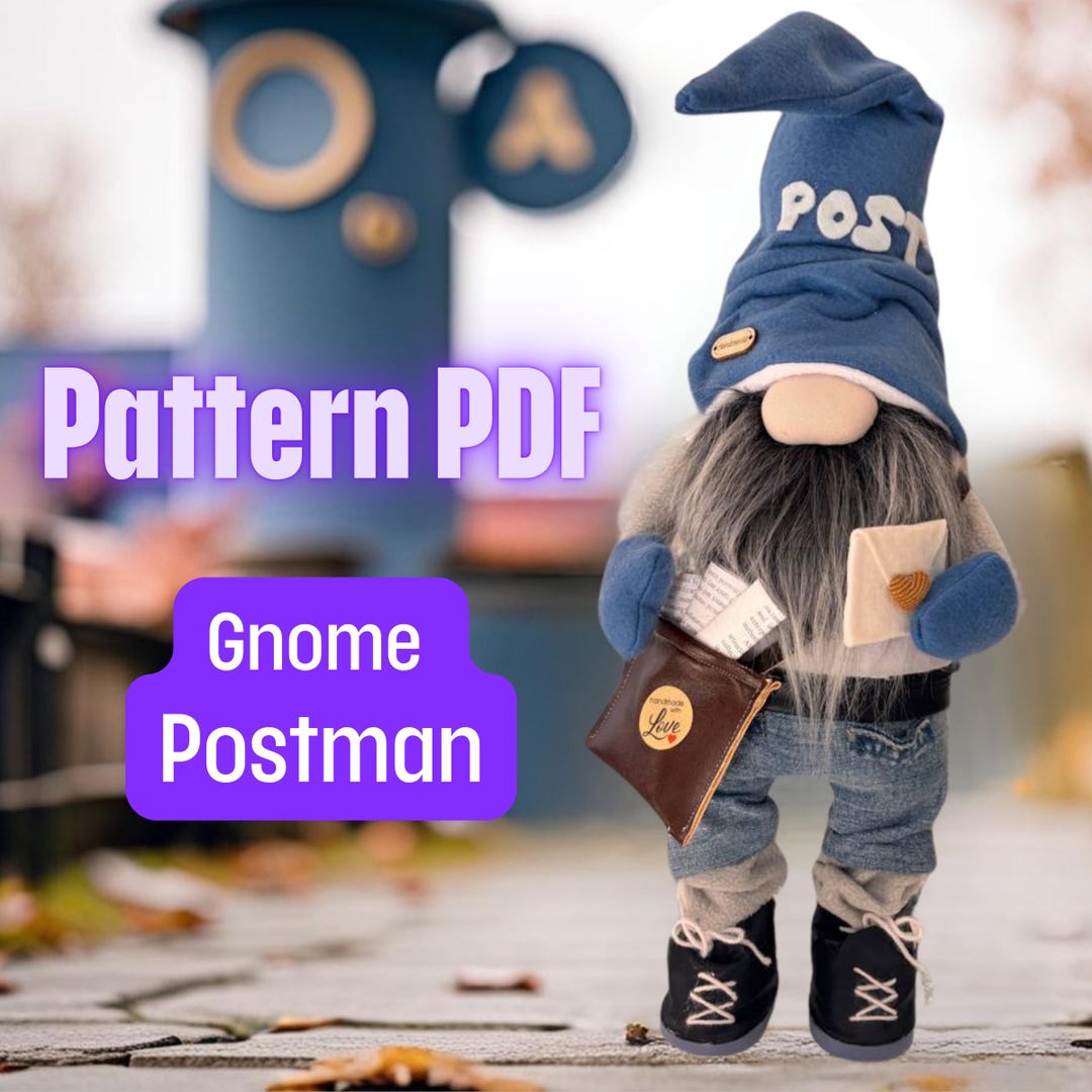 Scandinavian Postman Gnome Template PDF, Gnome (large 40cm) + Free ...