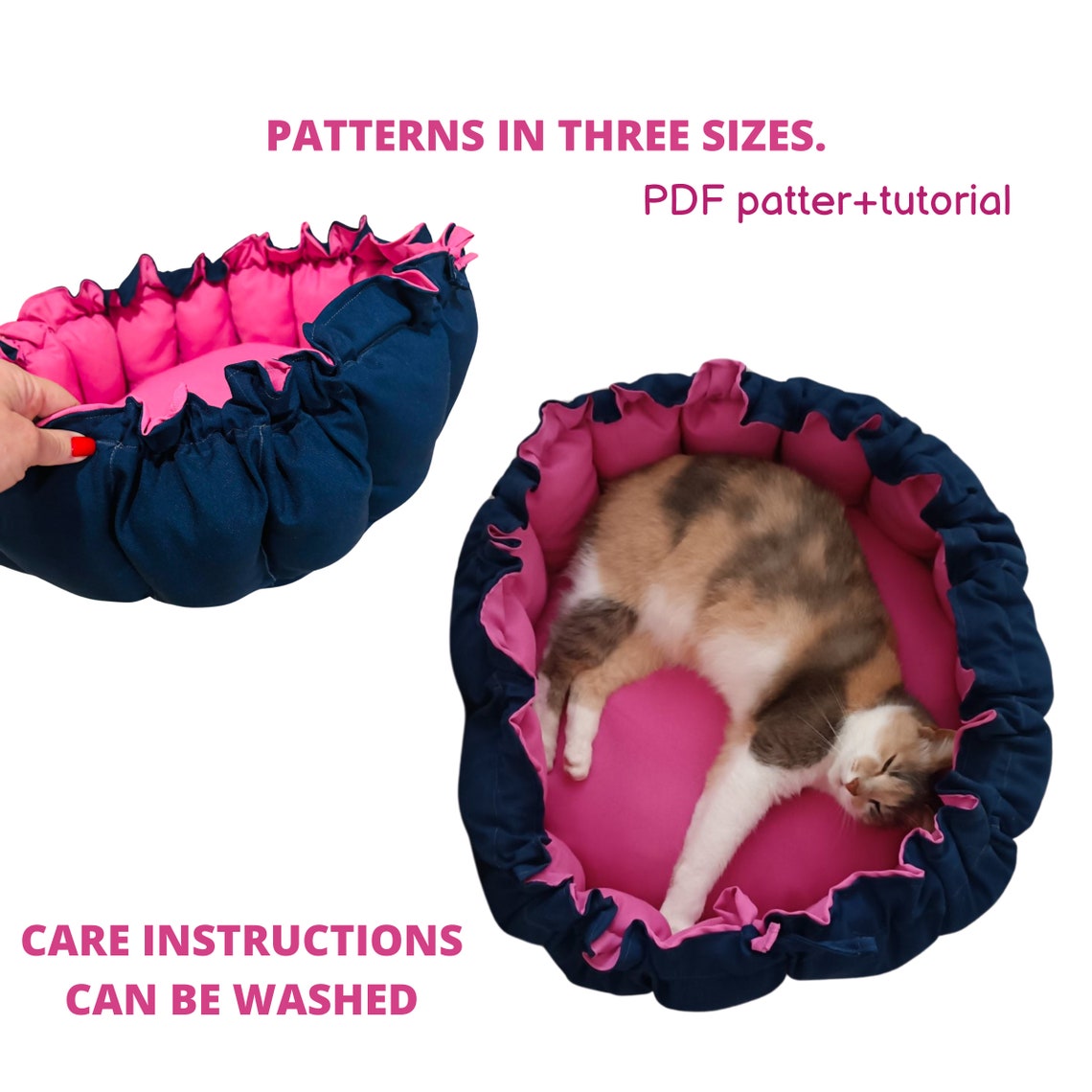 Pattern Pdf Bed for Cats and Dogs DIY Instruction + Tutorial 3 Sizes - Etsy