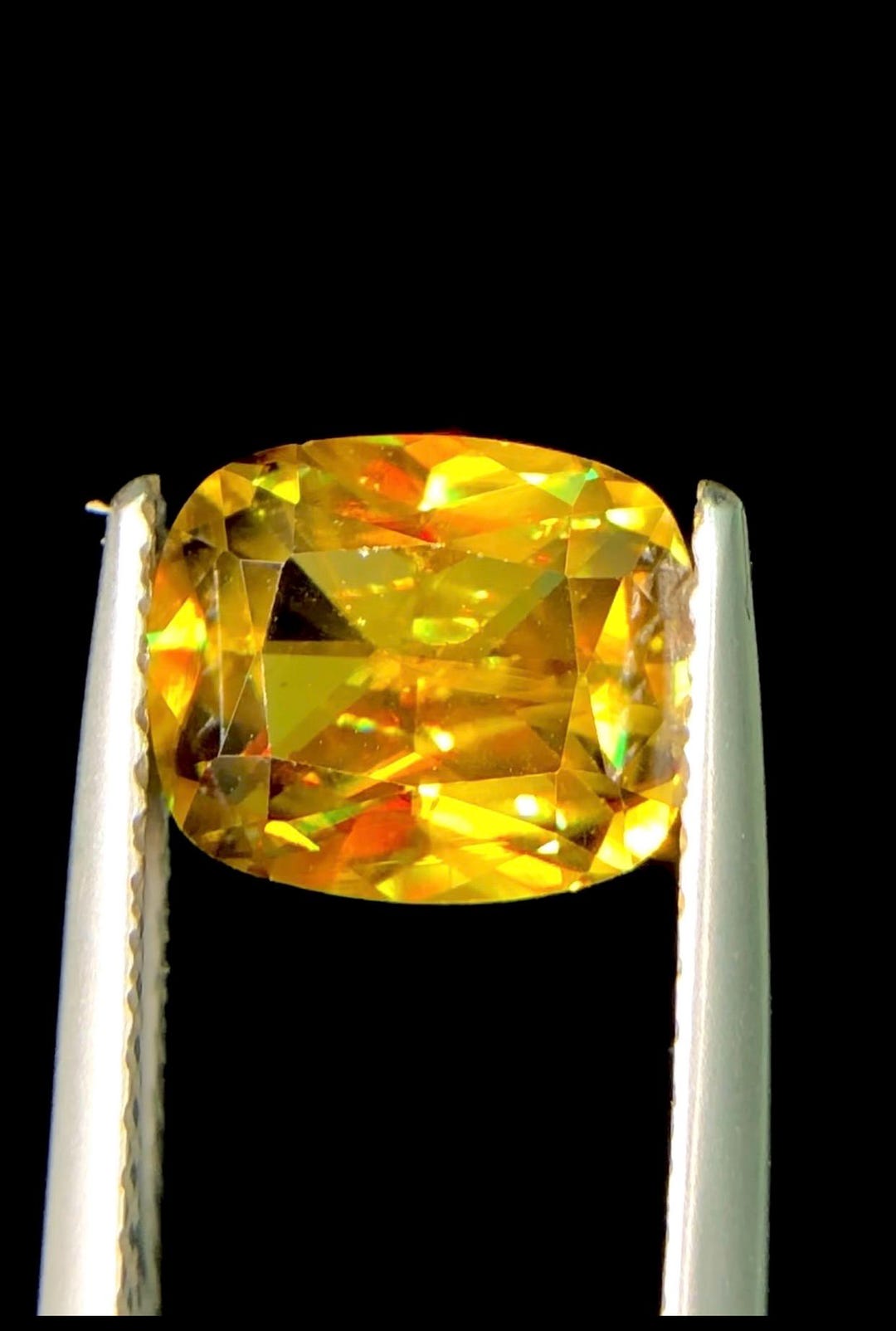 Radiant Yellow-orange Fire Sphene Cushion Cut | Lively Sparkle Natural ...