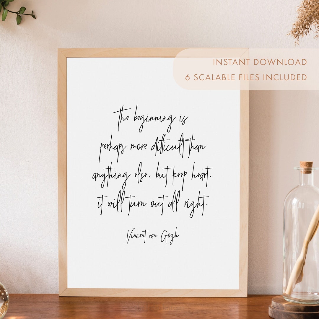 Printable Van Gogh Quote Wall Art, Minimal Handwriting Style Poster ...