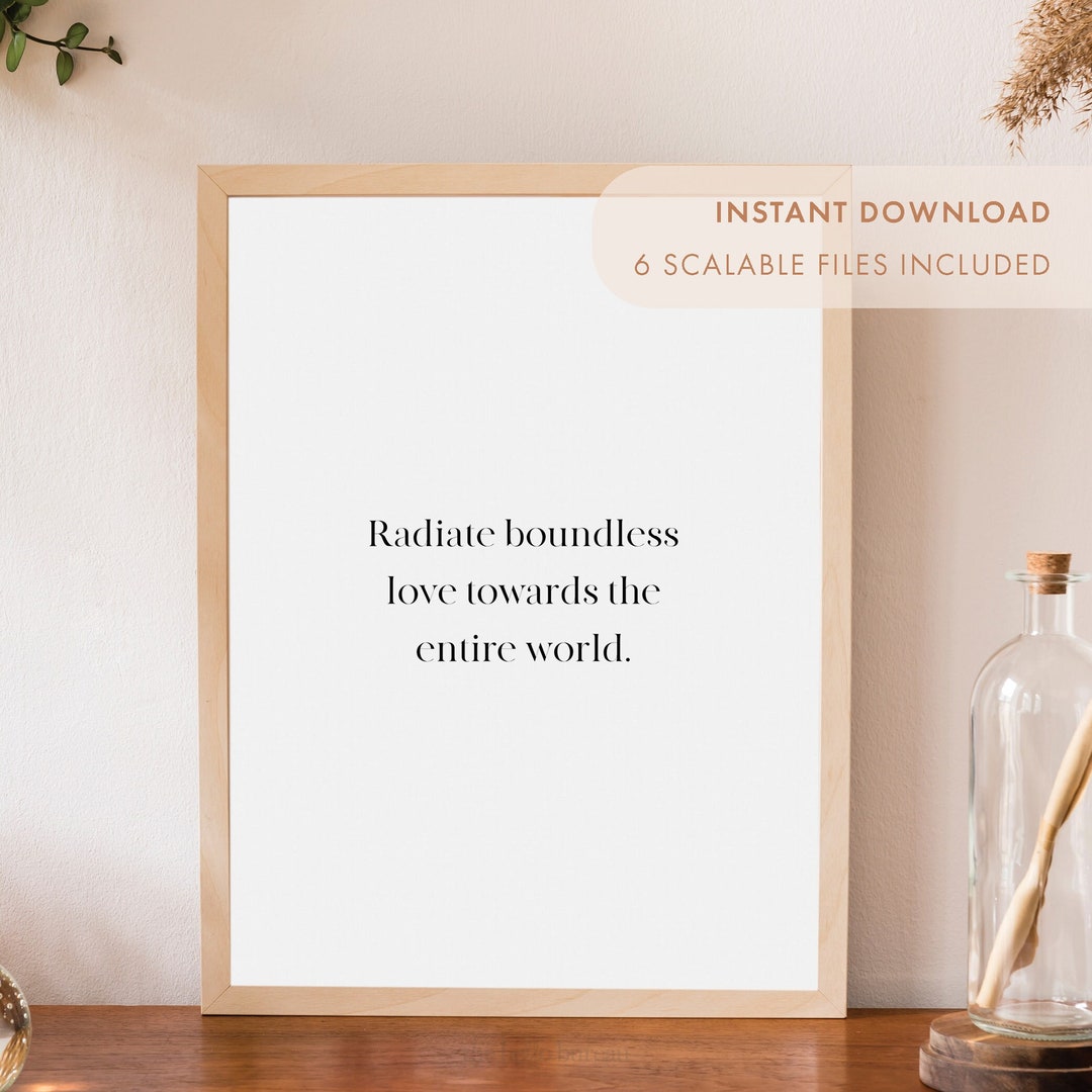 Printable Inspirational Quote Wall Art Love and Kindness Wall - Etsy