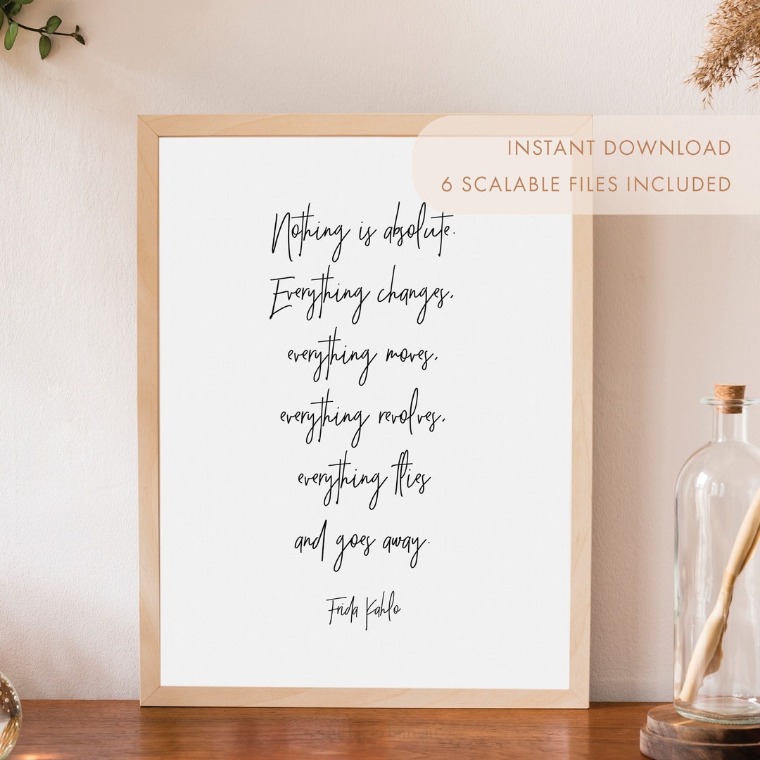 Printable Frida Kahlo Quote Wall Art, Minimalist Handwriting Style ...