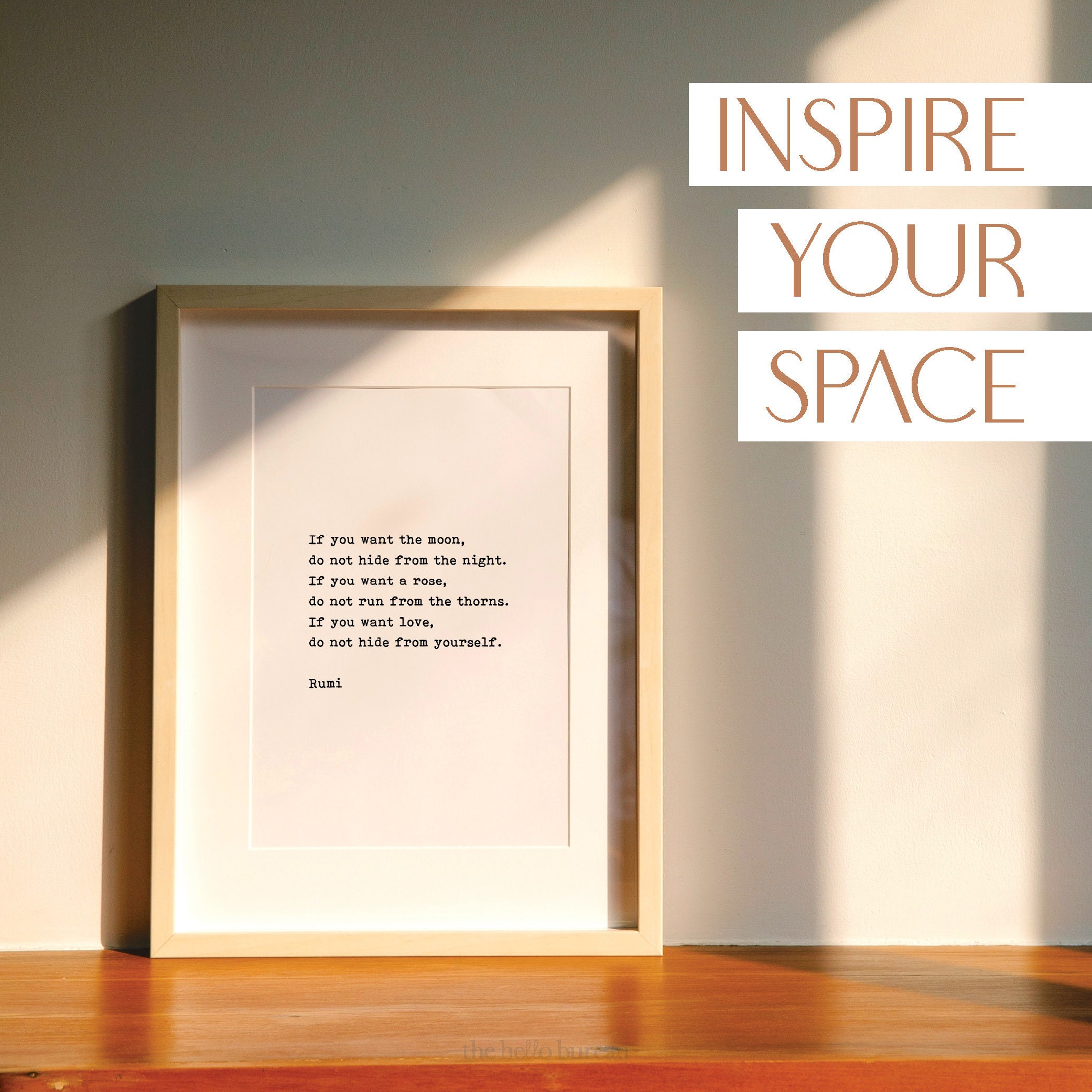 Printable Moon Rumi Quote Wall Art, Rumi Poetry Print, Spiritual Home ...