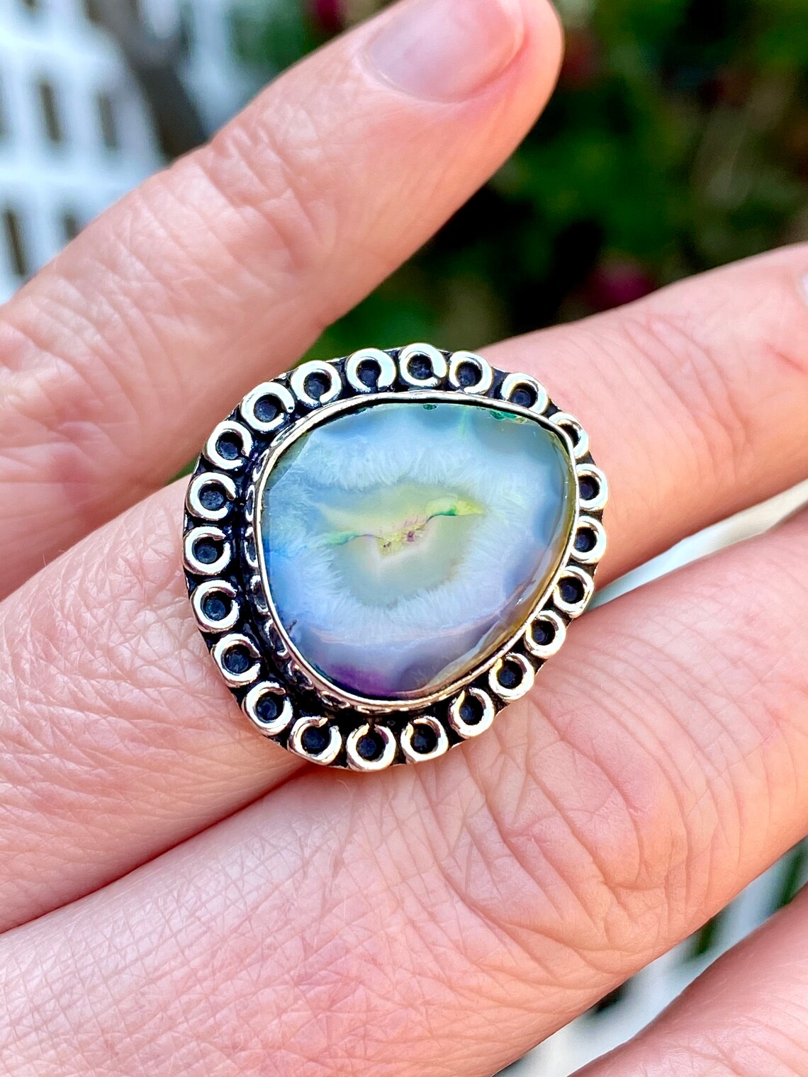 Natural Rainbow Solar Quartz Ring Size 6.75 | Etsy