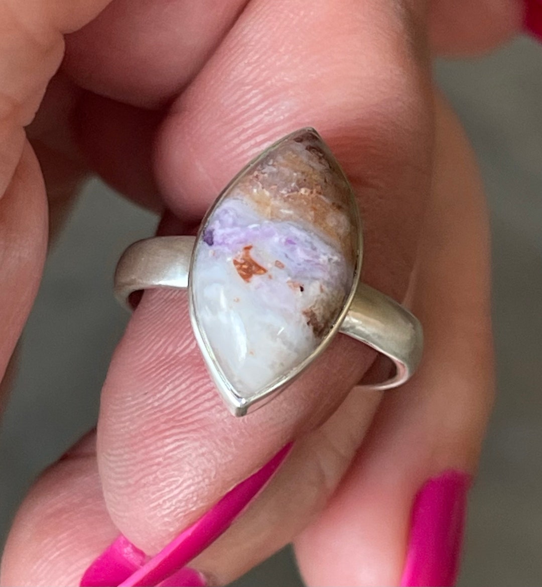 Opal Morado, Violet Flame, Purple, Opal, Ring, Size 8, in Sterling Silver - Etsy