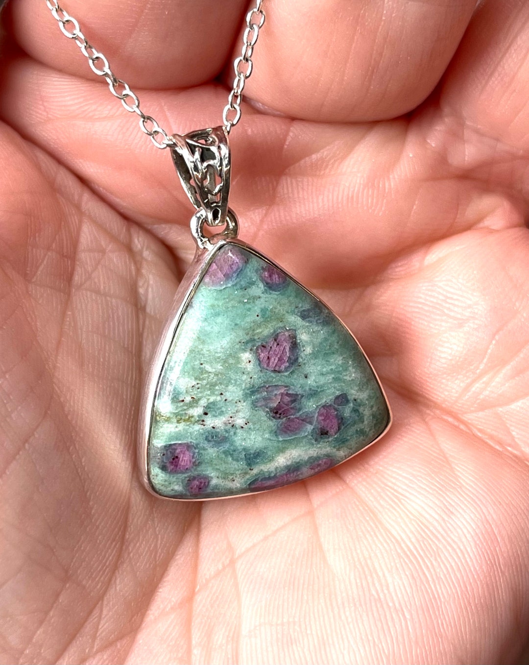 Ruby, Fuchsite, Pendant, Necklace, Ruby in Fuchsite Statement Ring - Etsy