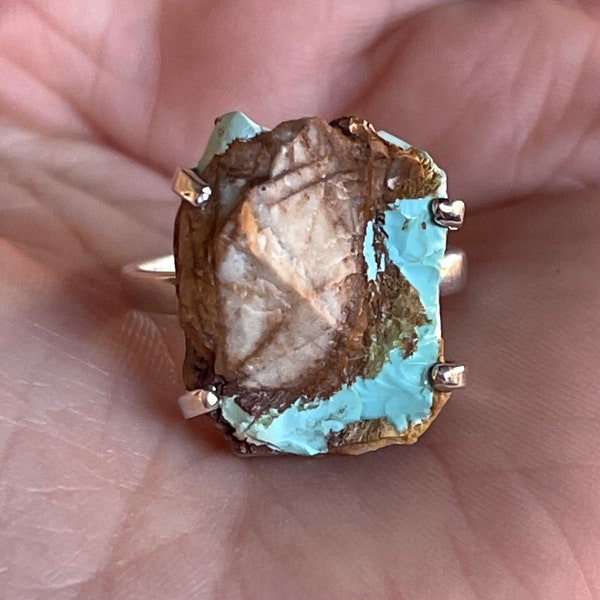 Raw Turquoise Ring - Etsy