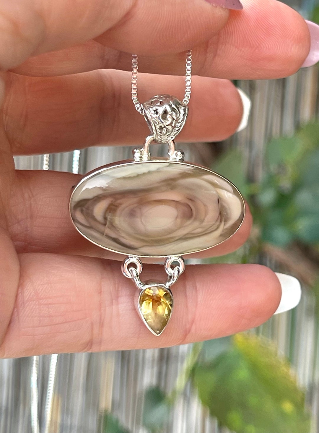 Citrine, Royal, Imperial, Jasper, Pendant, Necklace, in Sterling Silver ...