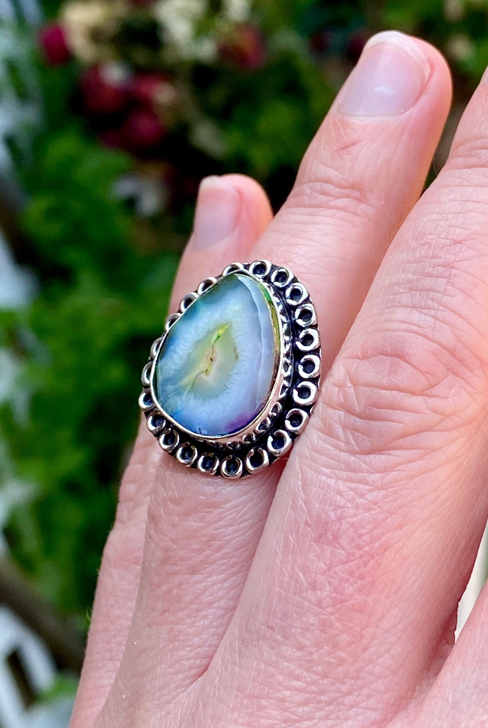 Natural Rainbow Solar Quartz Ring Size 6.75 | Etsy