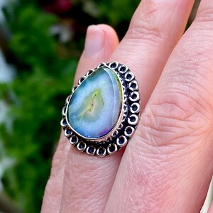 Natural, Rainbow, Solar Quartz Ring, Size 6.75 - Etsy