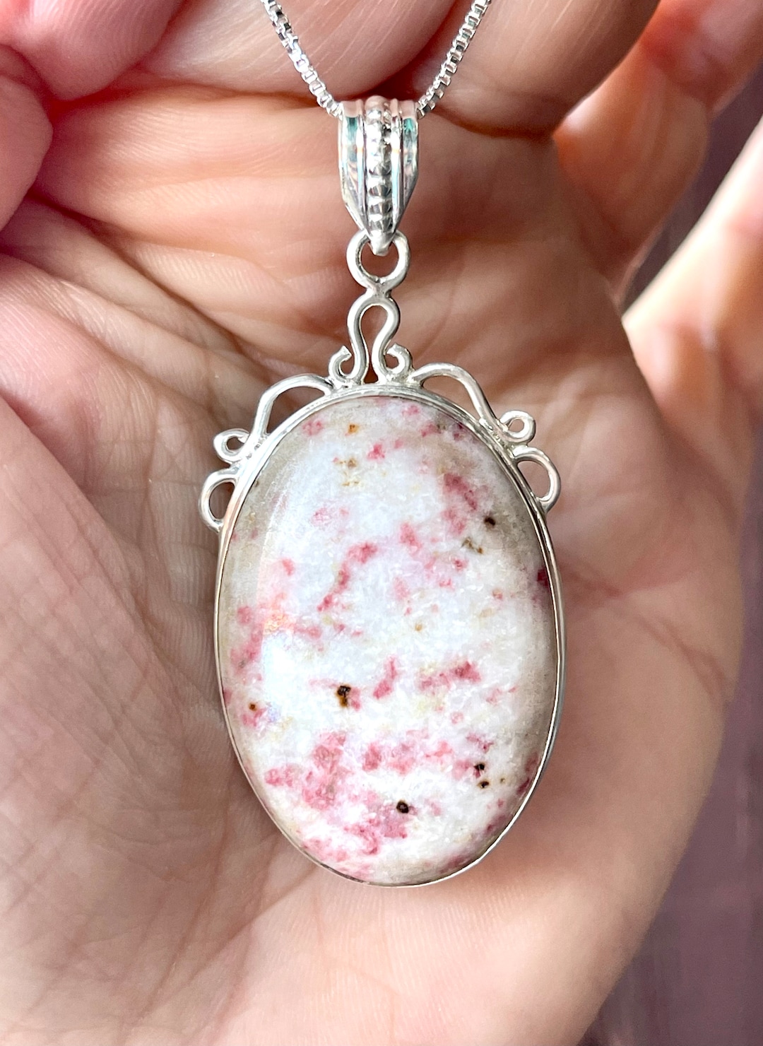 Cinnabar, Pendant, Necklace, in Sterling Silver - Etsy