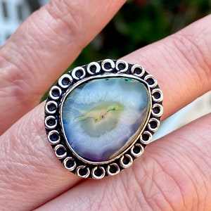 Natural, Rainbow, Solar Quartz Ring, Size 6.75 - Etsy