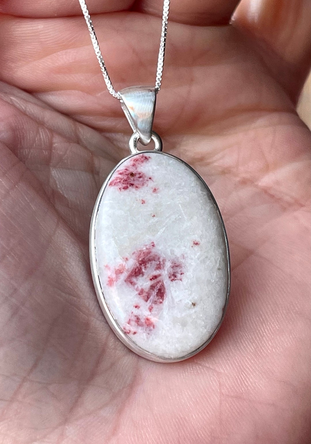 Cinnabar, Pendant, Necklace, in Sterling Silver - Etsy