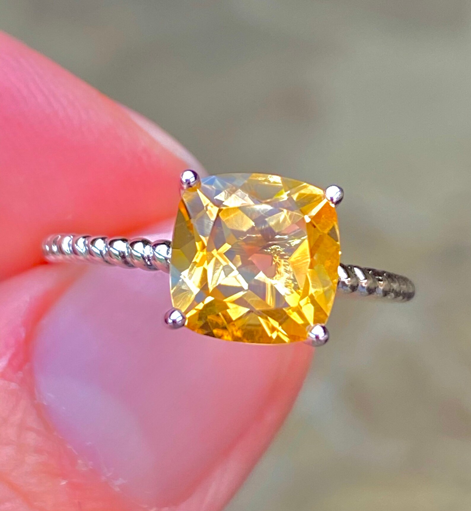Natural Citrine Solitaire Ring Citrine Anniversary Ring - Etsy