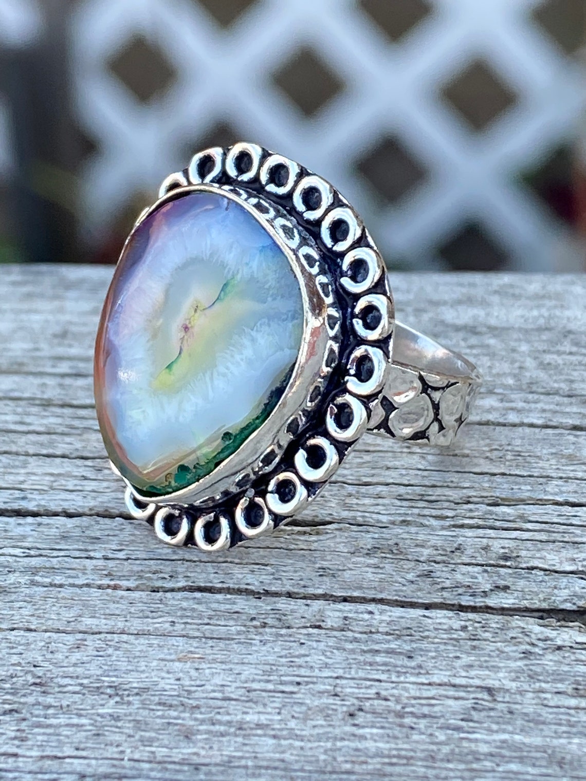 Natural Rainbow Solar Quartz Ring Size 6.75 - Etsy