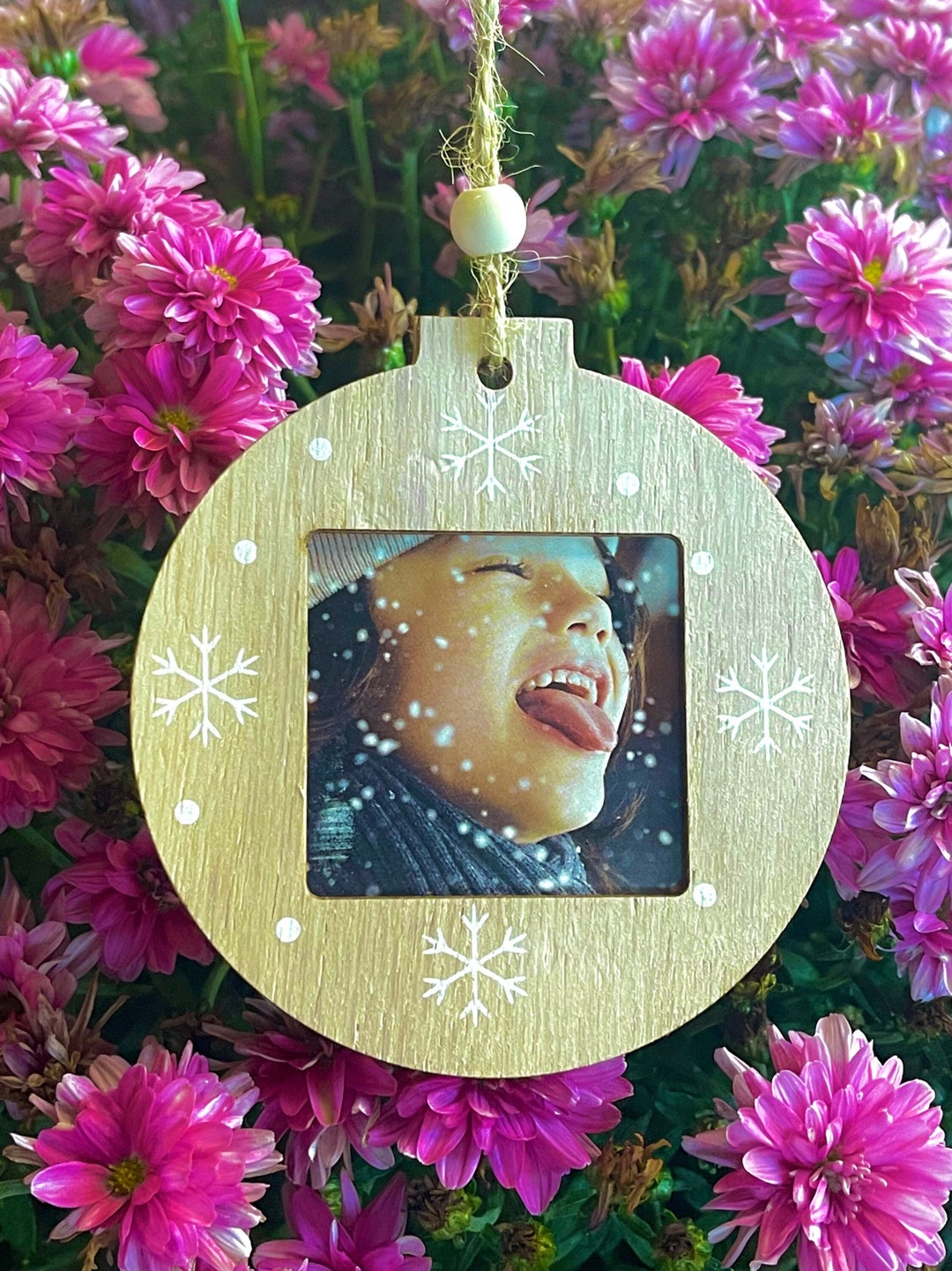 Handmade, Wooden, Photo Frame, Ornaments, Christmas Tree Decoration ...